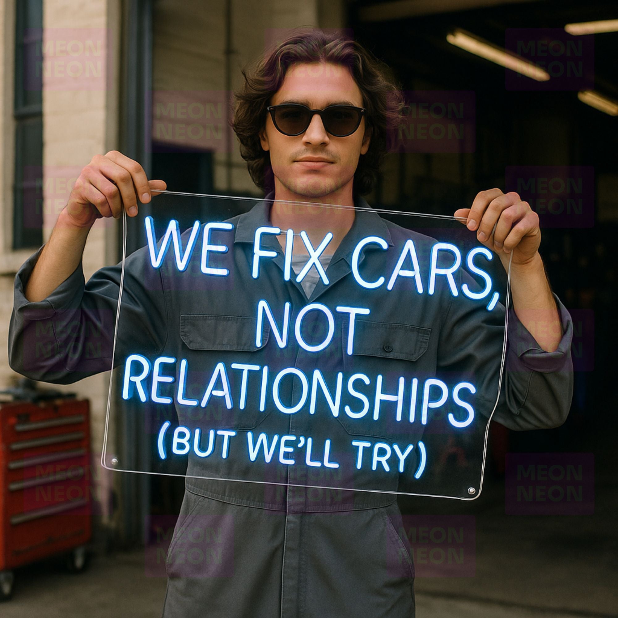 We Fix Cars, Not Relationships (But We'll Try) - LED Neon Sign – MEON NEON